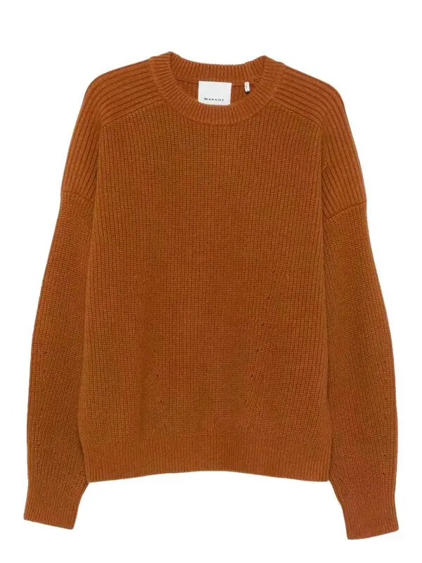 MARANT Ribbed Knit Crew-neck Sweater - Brown