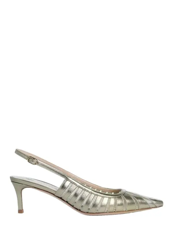 Roberto Festa Fenice Laser-cut Slingback Heeled Pumps - Gold