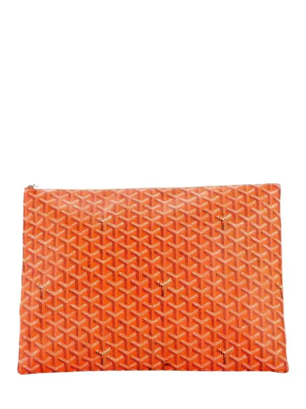 Goyard Senat Zip Coated Canvas Gm Pouch - Orange