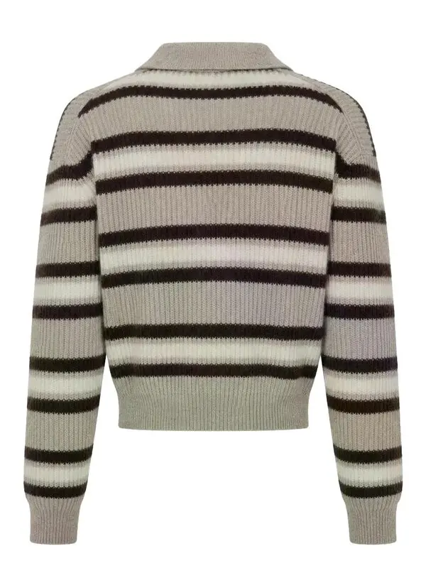 Brunello Cucinelli Striped Ribbed Cardigan - Grey