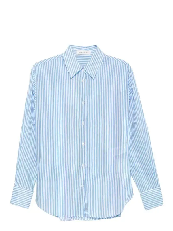 THE FRANKIE SHOP Peri Vertical-stripe Shirt - Blue