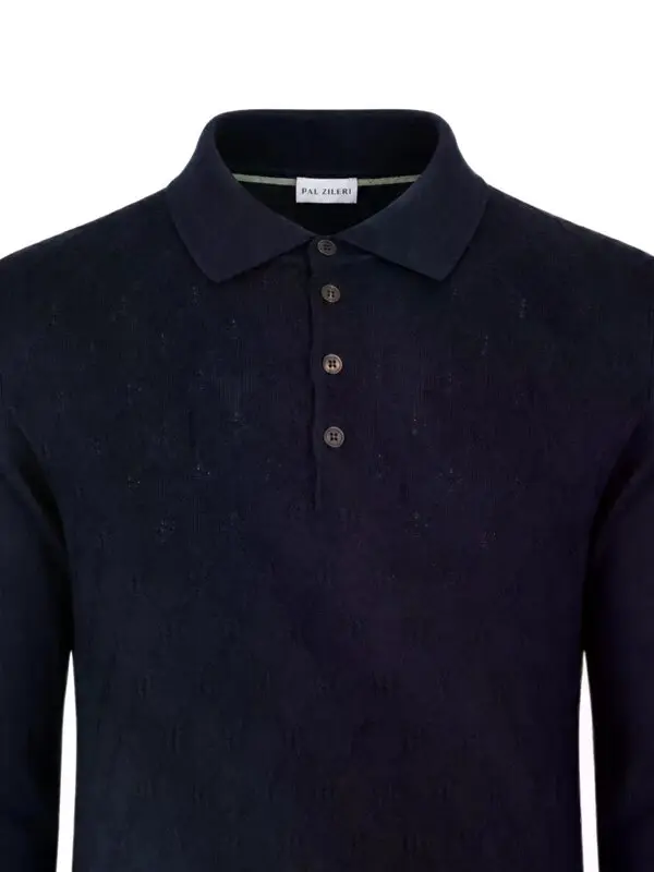 Pal Zileri Long-sleeve Wool Polo Shirt - Blue