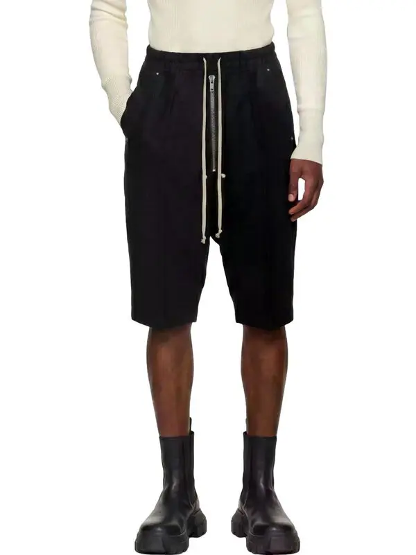 Rick Owens Drawstring Waist Drop-crotch Shorts - Black