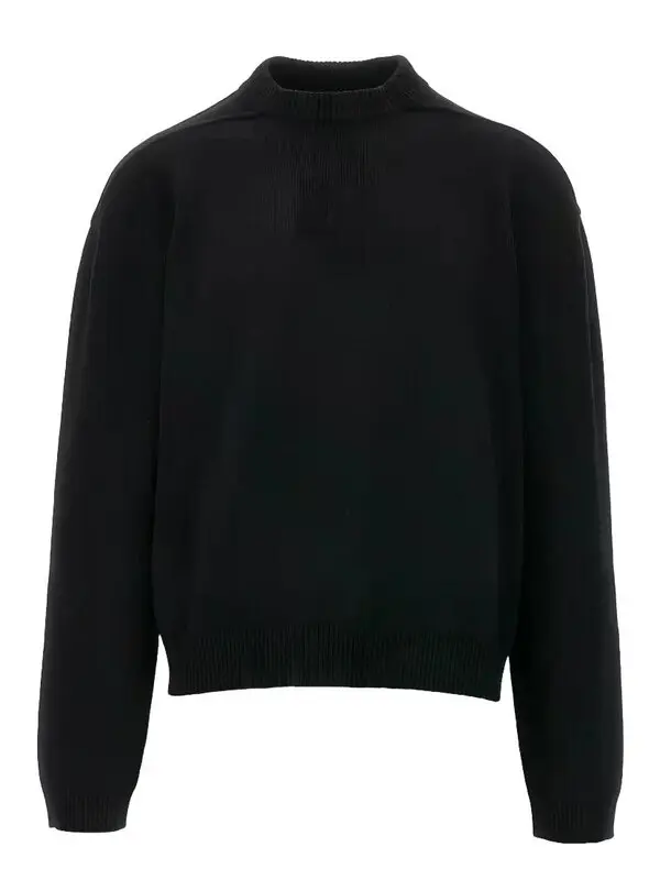 Rick Owens Ribbed-trim Drop-shoulder Sweater - Black