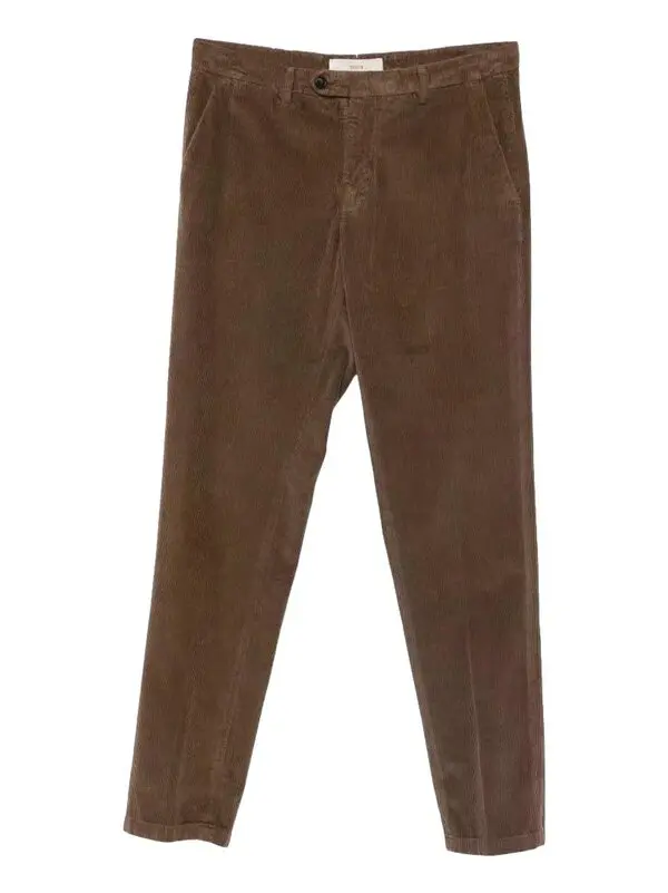 BRIGLIA 1949 Corduroy-effect Straight-leg Trousers - Brown