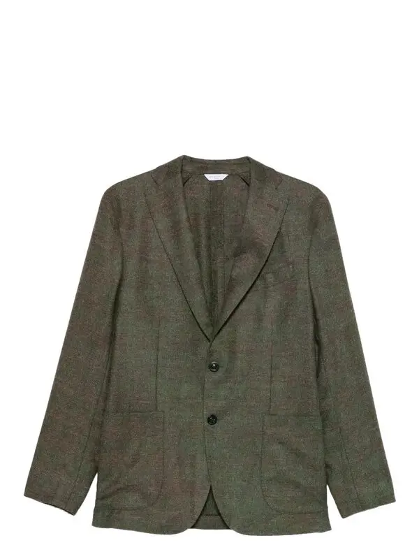 Boglioli Check-pattern Notched-lapel Jacket - Brown