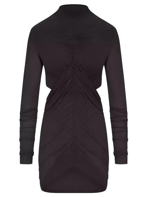Rick Owens Ruched Cut-out Mini Dress - Black