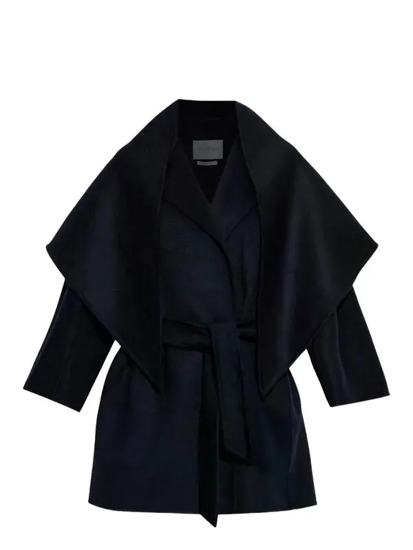 Max Mara Detto Belted Coat In Cashmere - Blue