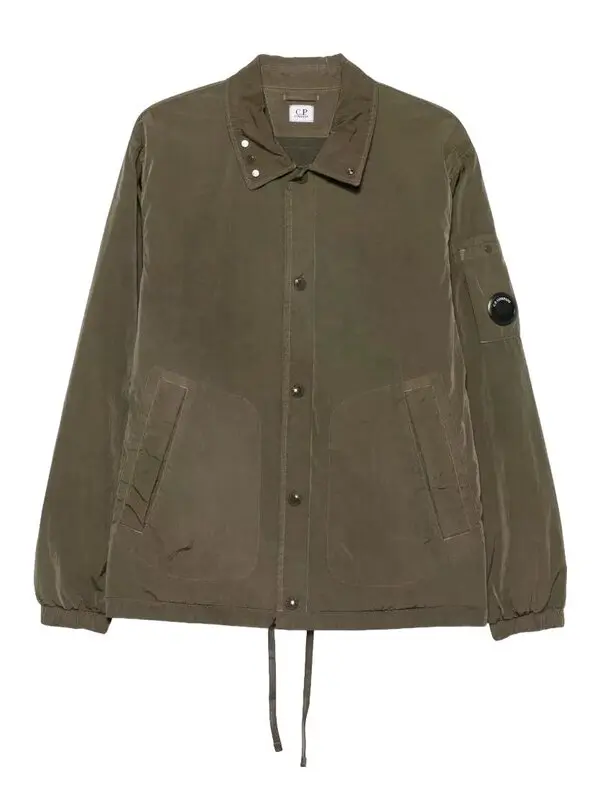 C.P. COMPANY Lens-detail Logo-embroidered Overshirt - Green