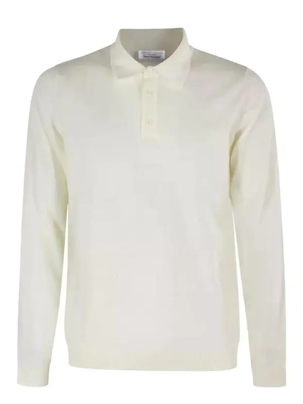 ROBERTO COLLINA Long-sleeve Fine Knit Polo Sweater - Neutrals