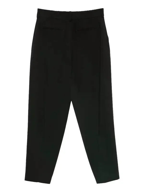 PT TORINO Pleated Tapered-leg Trousers - Black