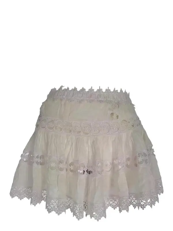 Charo Ruiz Ibiza Lace Mini Skirt - White