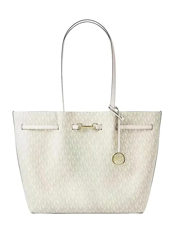 Michael Kors Logo-print Leather Tote Bag - Neutrals