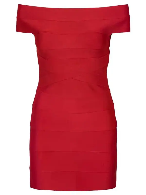ROTATE BY BIRGER CHRISTENSEN Off-shoulder Mini Dress - Red
