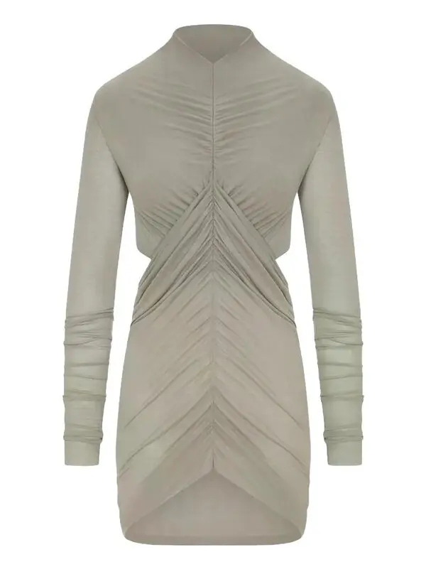 Rick Owens Ruched Cut-out Mini Dress - Grey