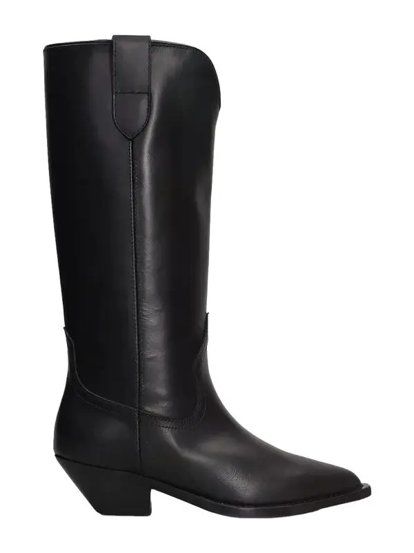 VIA ROMA 15 Western-style Leather Boots - Black