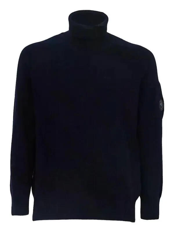C.P. COMPANY Lens Turtleneck Sweater - Blue