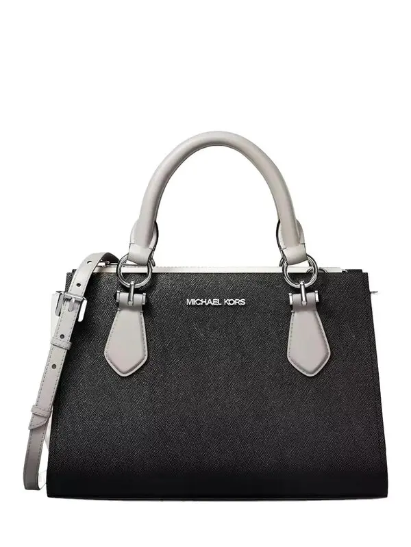 Michael Kors Marilyn Small Color-block Saffiano Leather Messenger Bag - Black