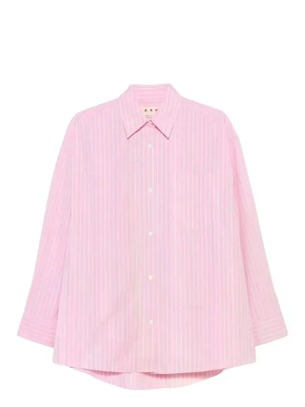 Marni Vertical-stripe Chest-pocket Shirt - Pink