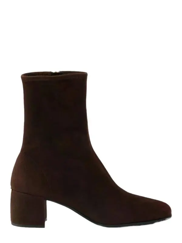 Prada Stretch Suede Ankle Boots - Brown