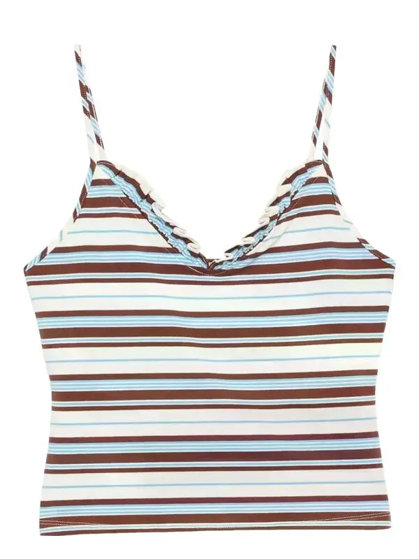 Posse Nadine Ruffle-trim Tank Top - White