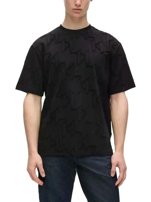 Karl Lagerfeld All-over Monogram T-shirt - Black