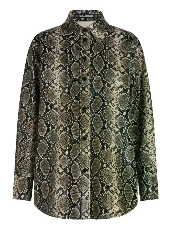 Karl Lagerfeld Faux-python Overshirt - Neutrals