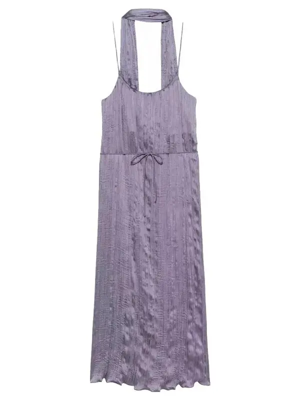 Posse Esme Crinkled Slip Midi Dress - Purple