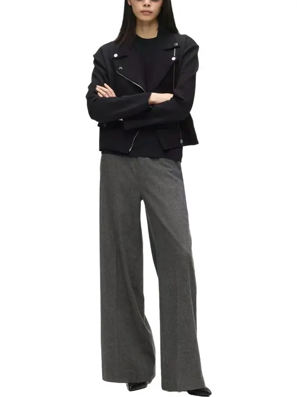Karl Lagerfeld Wide-leg Flannel Trousers - Grey