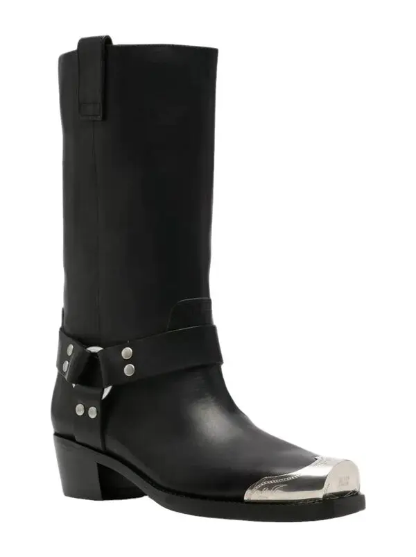 Paris Texas Roxy Leather Boots - Black