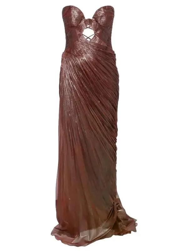 MARIA LUCIA HOHAN Zephyra Cut-out Maxi Dress - Brown