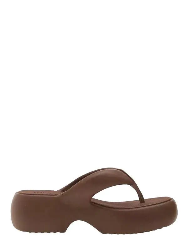 Melissa Fuzzy Platform Thong-strap Sandals - Brown