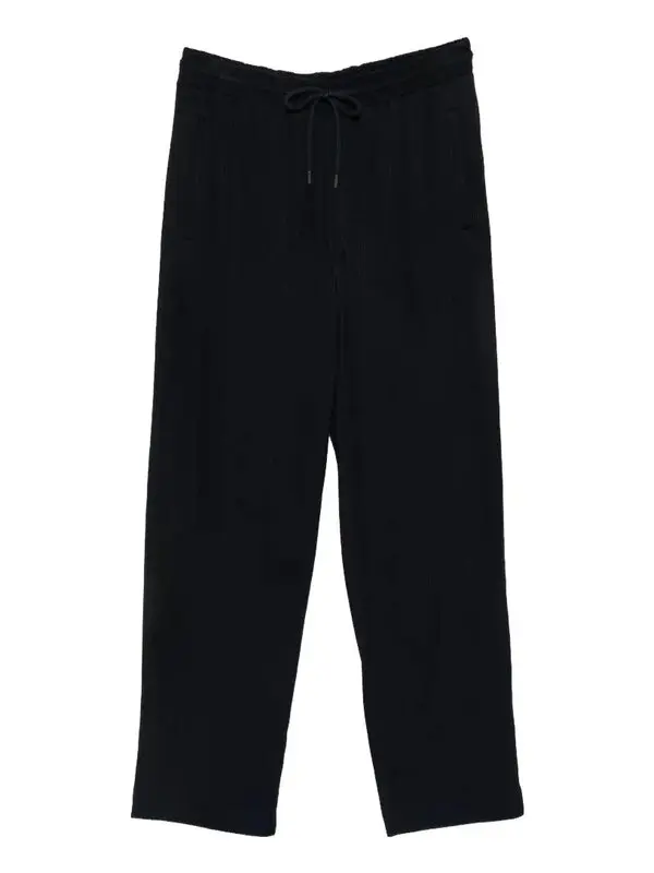 Giorgio Armani Drawstring-waist Textured Trousers - Blue