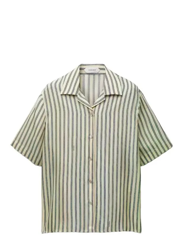 Versace Printed Silk Twill Shirt - Neutrals
