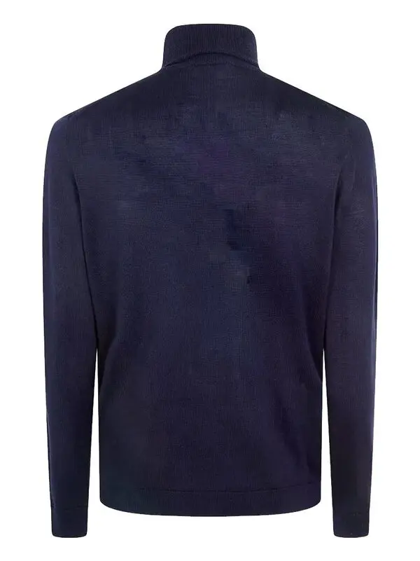 NUUR Roll-neck Wool Sweater - Blue