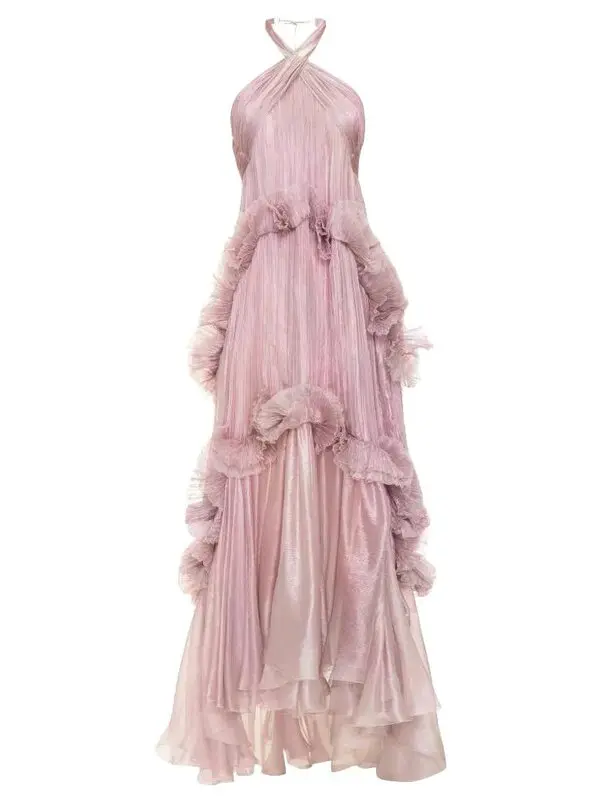 MARIA LUCIA HOHAN Zadie Ruffled Maxi Dress - Pink