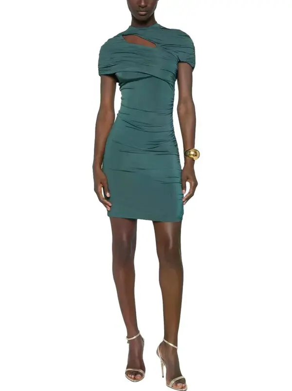 Balmain Draped Cut-out Dress - Green