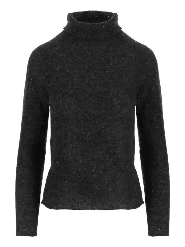 Bruno Manetti Sequin-embellished Turtleneck Sweater - Grey
