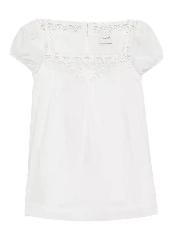 Posse Veda Crochet-trim Blouse - White