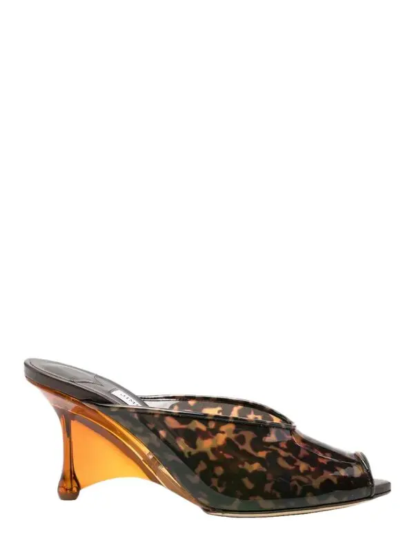 JIMMY CHOO Glace Tortoiseshell-effect Mules - Brown
