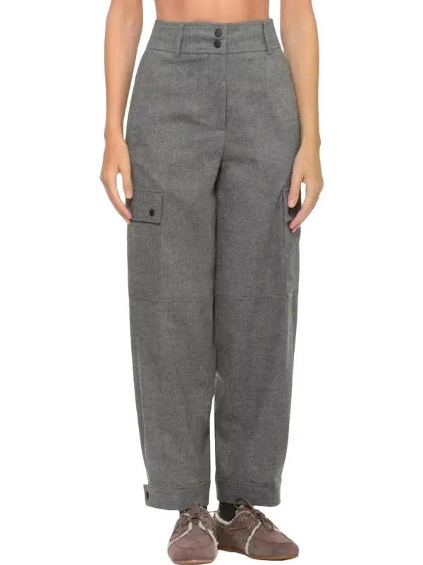 Peserico Button-fastening Straight-leg Trousers - Grey