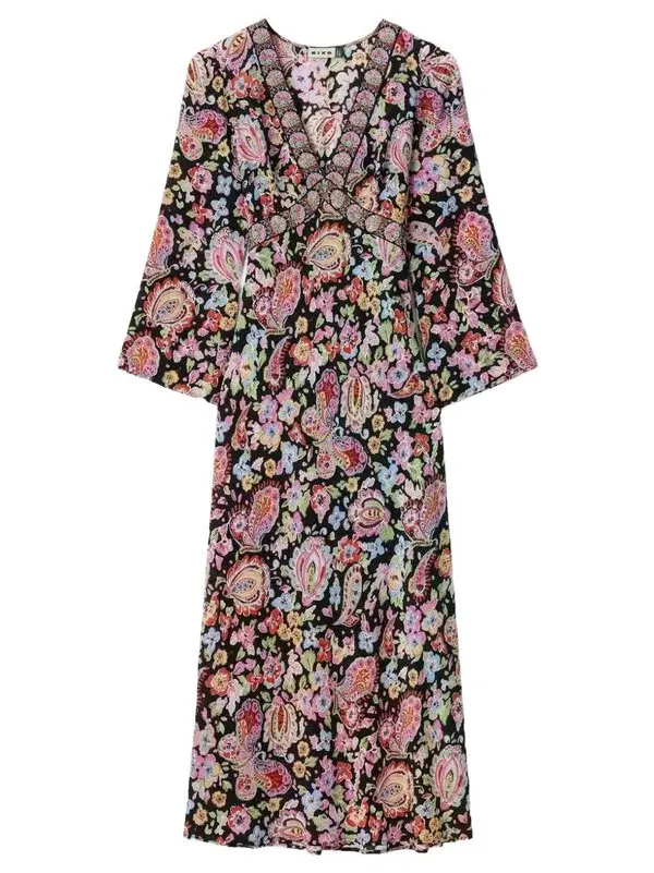 Rixo Tania Bias-cut Silk Midi Dress - Multicolour