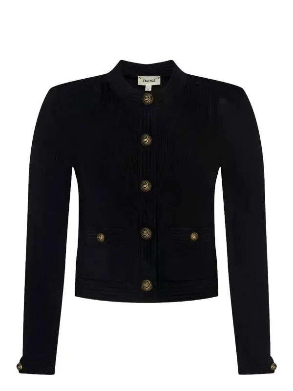 L'Agence Patsy Cropped Cardigan - Black