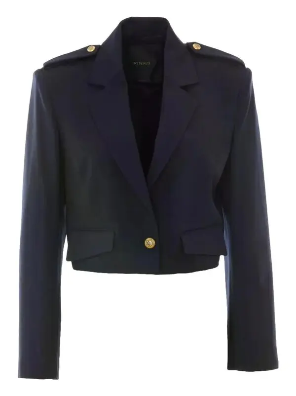 Pinko Epaulette Cropped Jacket - Blue