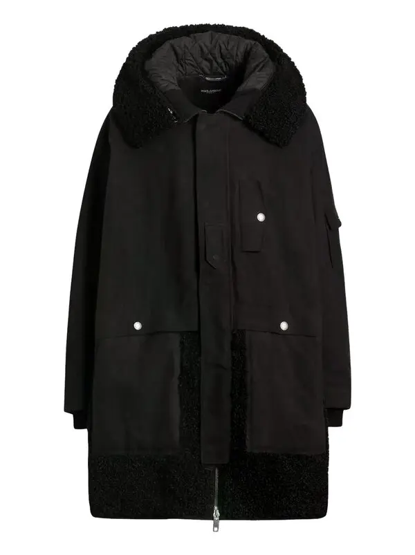 Dolce & Gabbana Hooded Fleece-lined Parka - Black