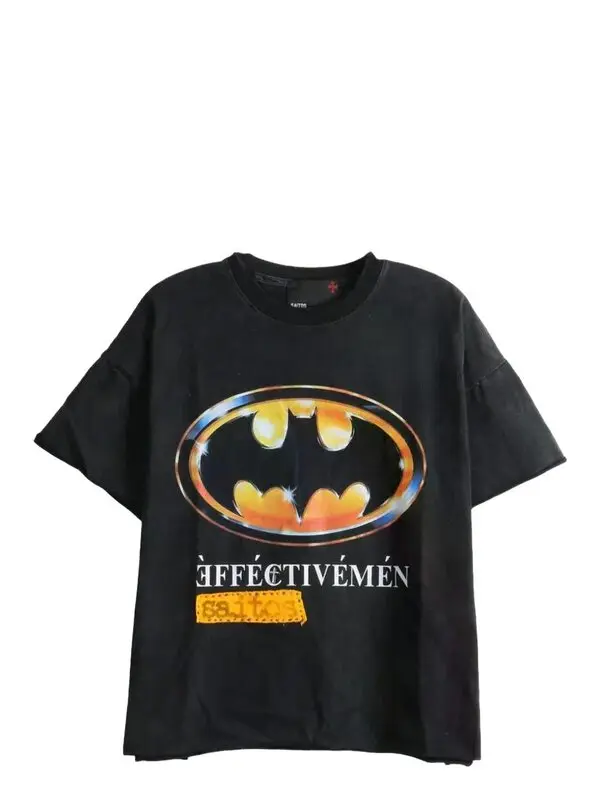 SAITOS Batman Patch-detail T-shirt - Black