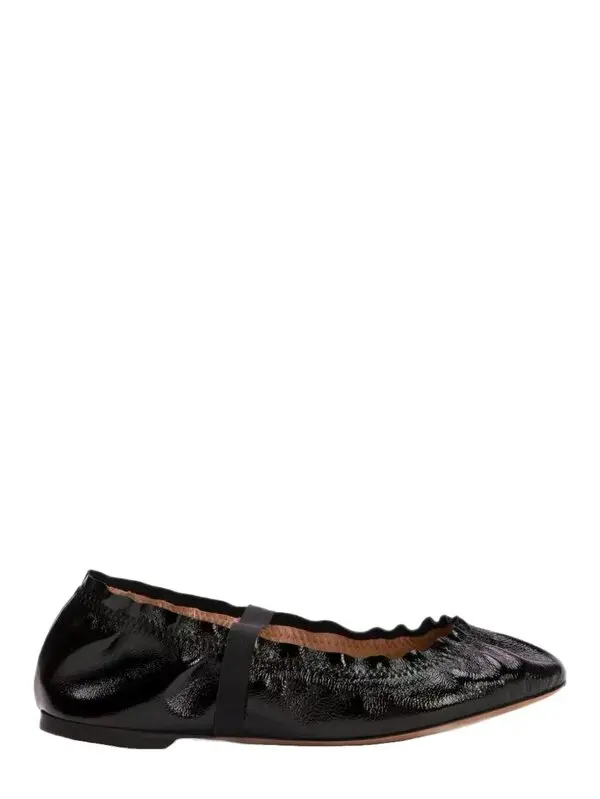 ODISSI Patent Leather Ballet Flats - Black
