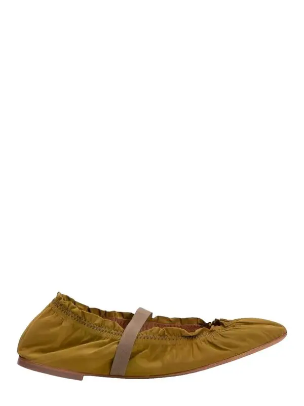 ODISSI Flora Ruched Ballet Flats - Green