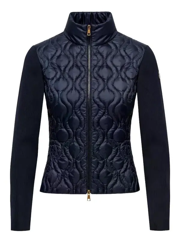 Moncler Cotton Padded Zip-up Cardigan - Blue