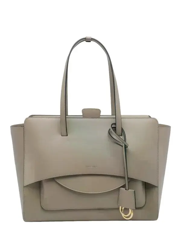 HIDESINS Medium Flap Premiere Leather Tote Bag - Grey